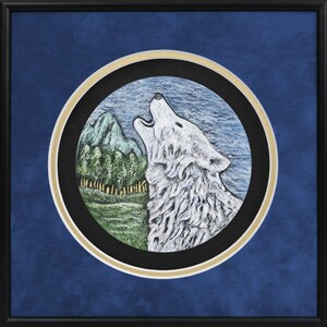 Howl - Hand Painted Cast Paper | White Wolf Howling | Fantasy Lycan ...