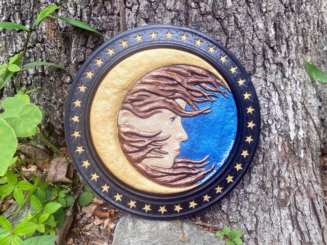 Moon Child - Cast Paper Kevin Dyer - Celestial Aesthetic Wall Decor ...