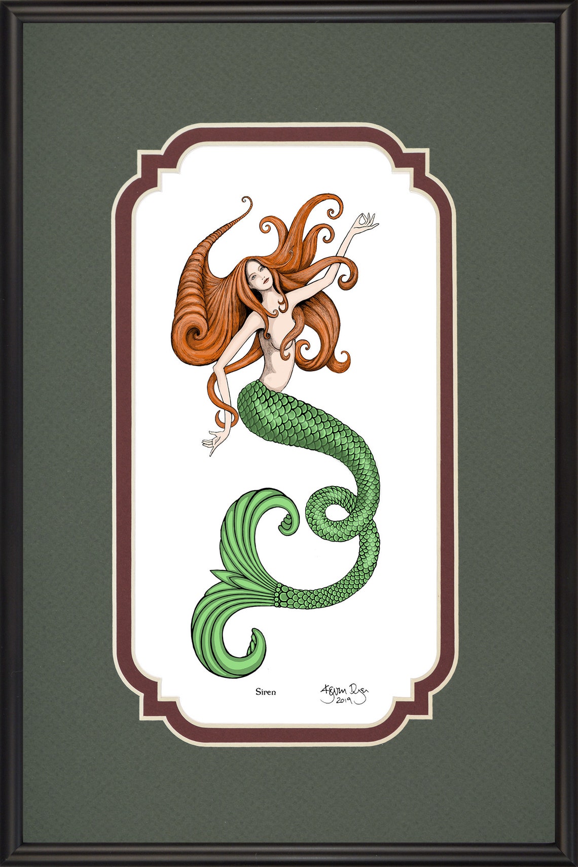 Siren Framed Digital Art Print 8 X 12 | Etsy