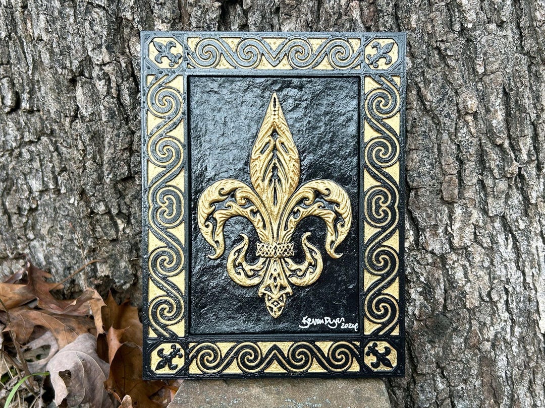 Fleur-de-lis - Han Painted Cast Paper - Heraldry - Flower of the Lily ...