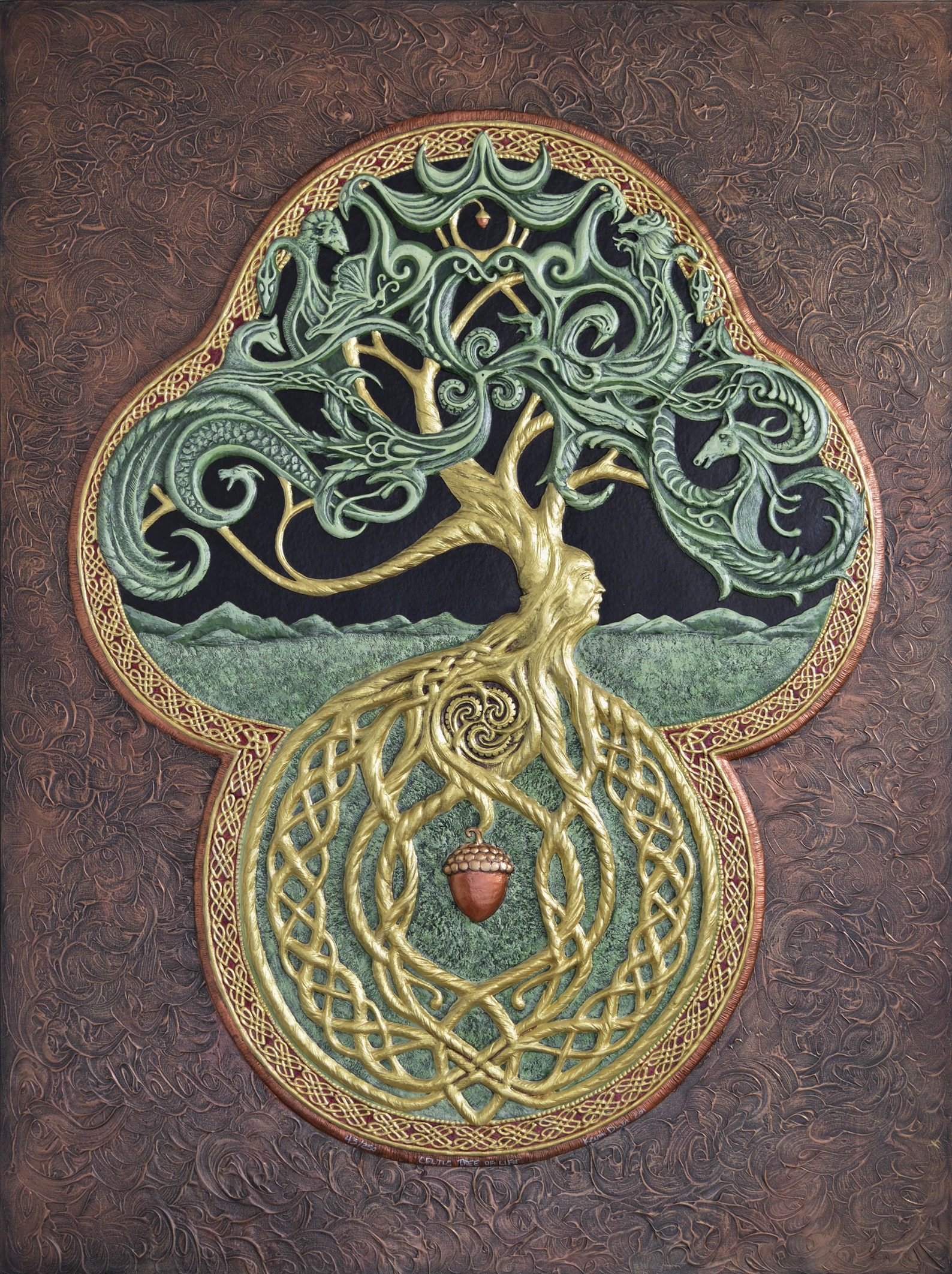 The Celtic Tree of Life Cast Paper Large Tree Green Arbor Big Tree ...