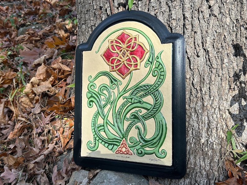 Wild Irish Rose - Cast Paper - Irish Art - Celtic Flower - Celtic Rose ...