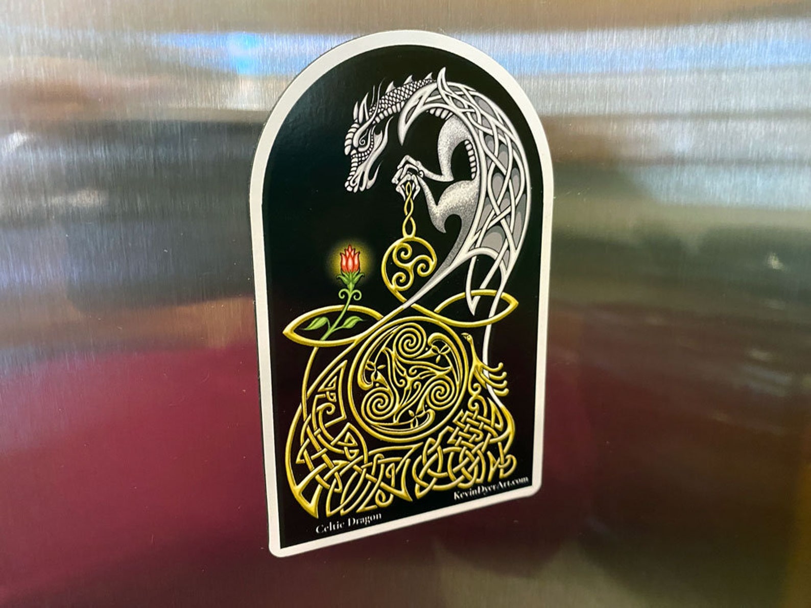 Celtic Dragon Die-cut Magnet | Irish Scottish Draconic Gift ...