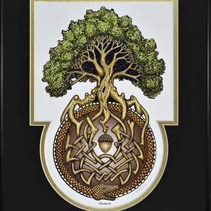 Ouroboros Tree- Framed Digital Art Print - 11" X 14" - Great Oak ...