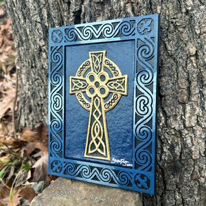 Celtic High Cross - Hand Painted Cast Paper - Celtic Blessing - Irish ...