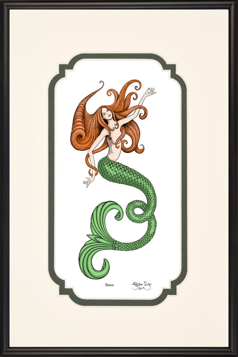 Siren Framed Digital Art Print 8 X 12 | Etsy
