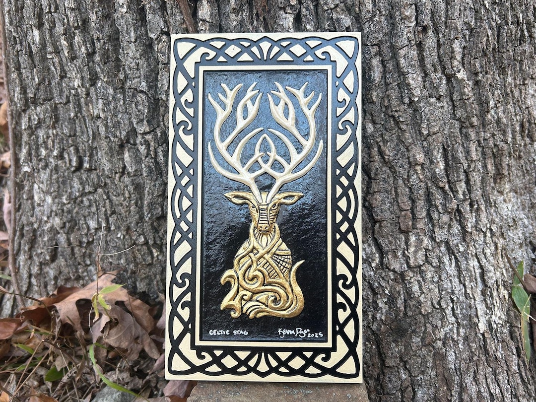 Celtic Stag - Kevin Dyer Cast Paper - Bronze Age Ancient Design ...
