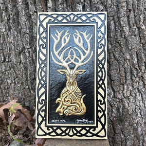 Celtic Stag - Kevin Dyer Cast Paper - Bronze Age Ancient Design ...