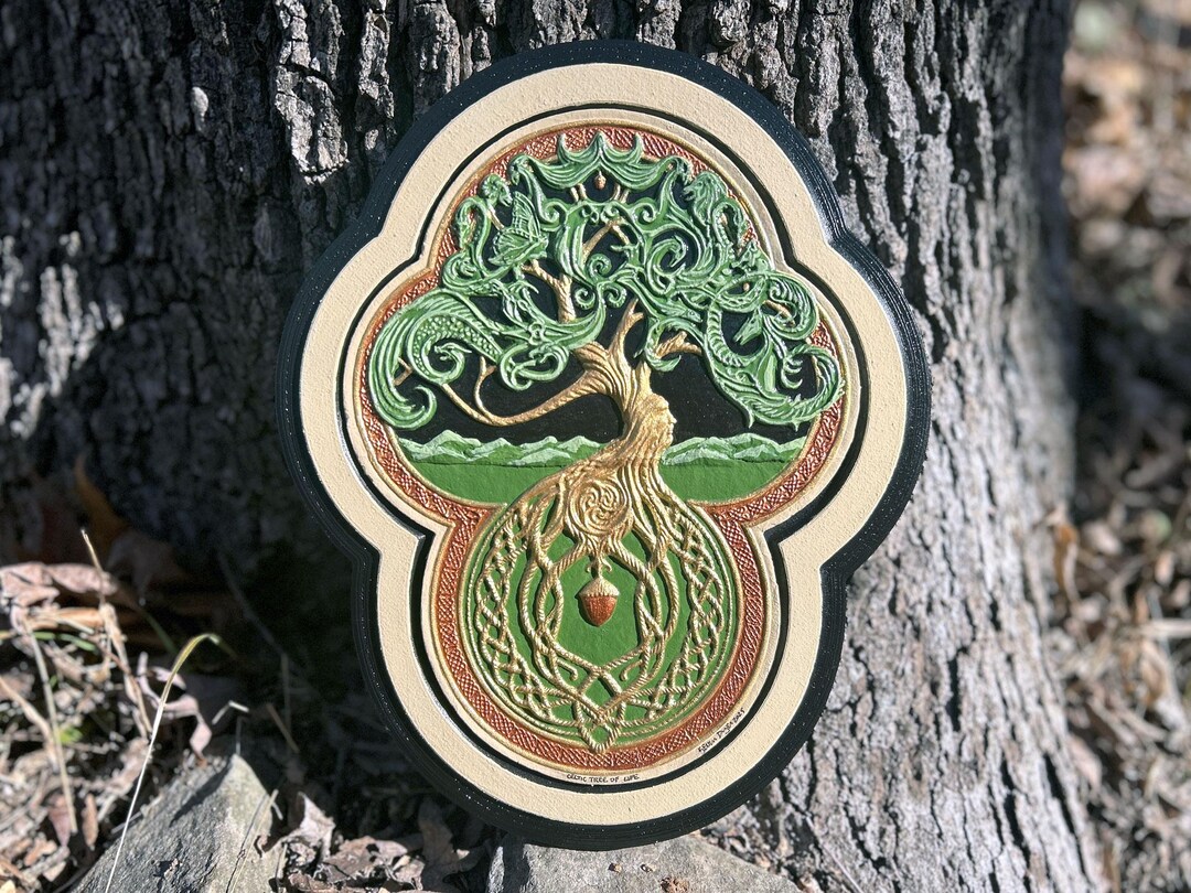 Celtic Tree of Life- Hand Painted Cast Paper - Aesthetic Wall Decor ...