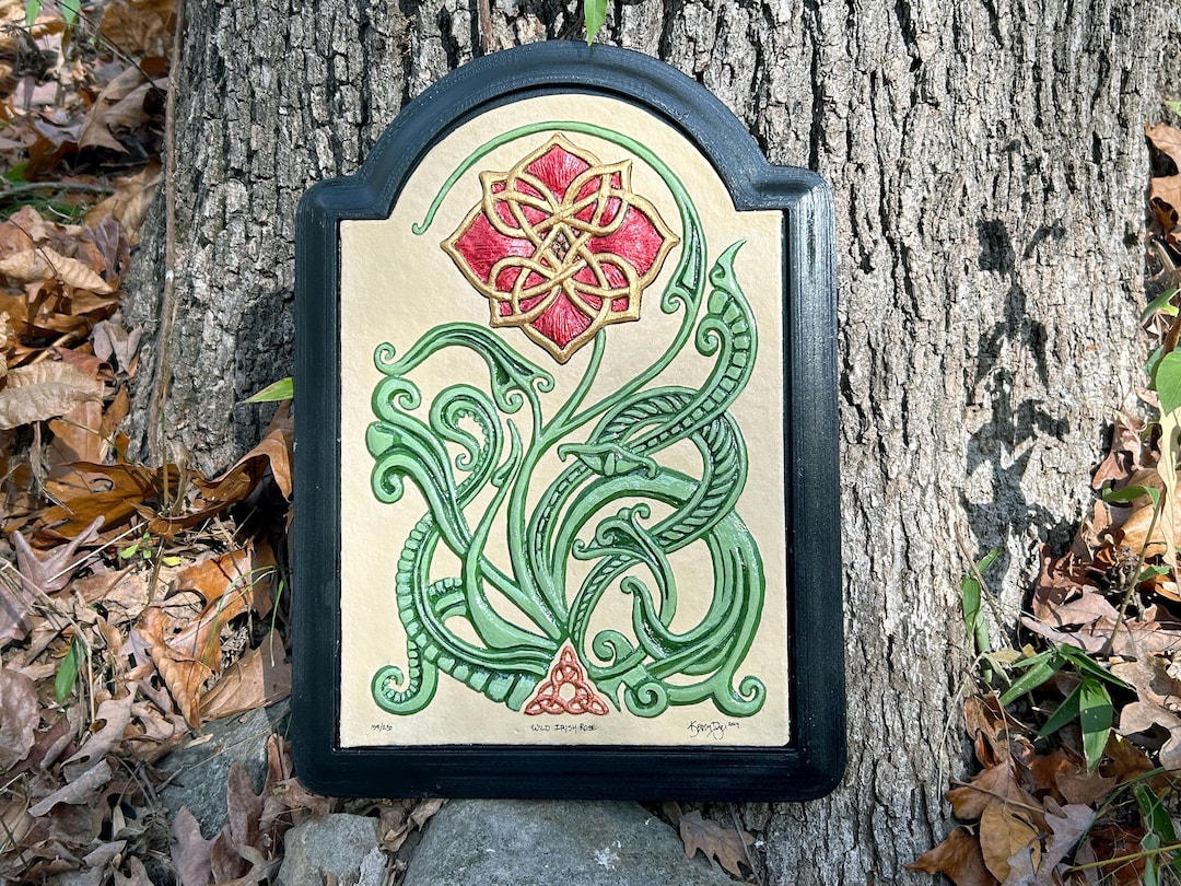 Wild Irish Rose - Cast Paper - Irish Art - Celtic Flower - Celtic Rose ...