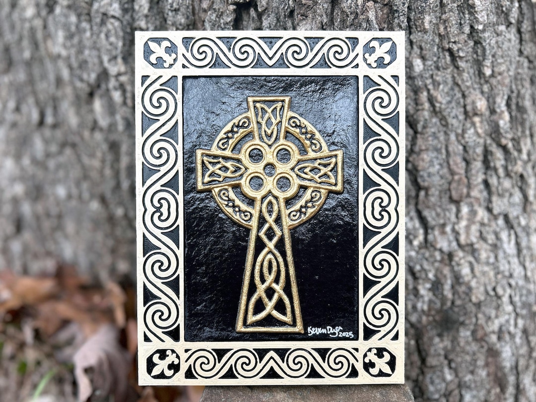 Celtic High Cross - Hand Painted Cast Paper - Celtic Blessing - Irish ...