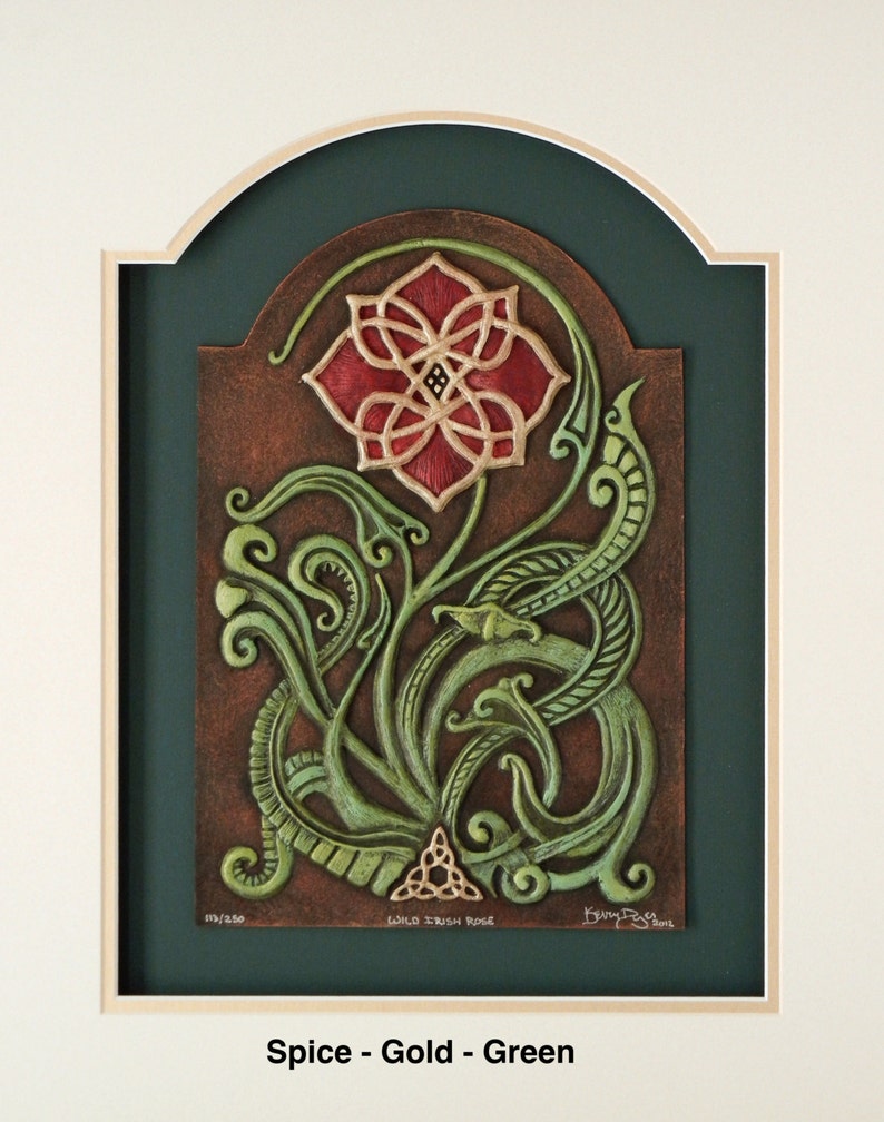 Wild Irish Rose Cast Paper Irish art Celtic Flower | Etsy