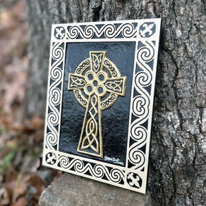 Celtic High Cross - Hand Painted Cast Paper - Celtic Blessing - Irish ...