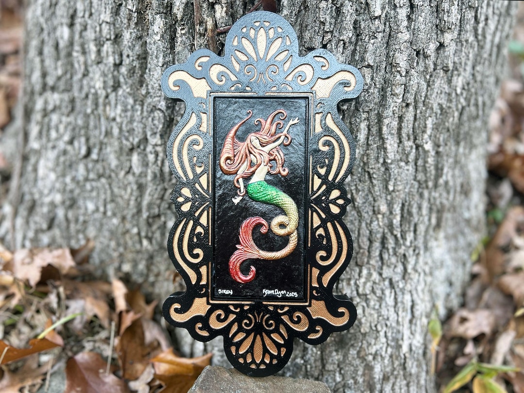 Siren - Hand Painted Cast Paper Kevin Dyer - Fantasy Art Mermaid Nymph ...