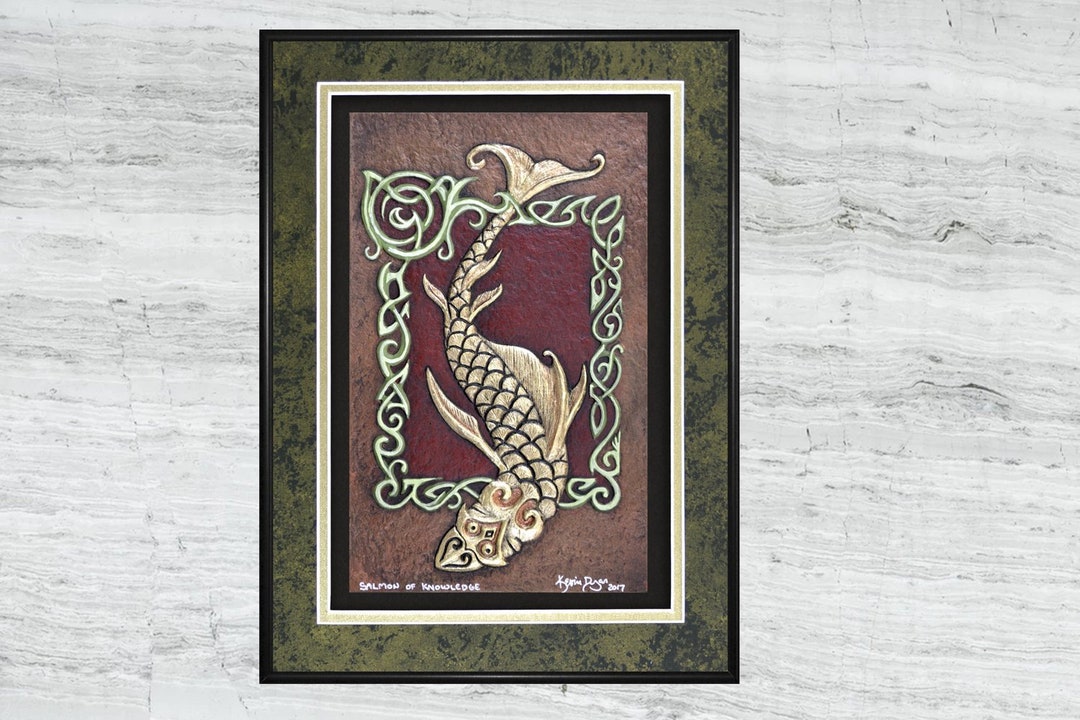 The Salmon of Knowledge Cast Paper Celtic Art Irish Art Gaelic Ireland ...