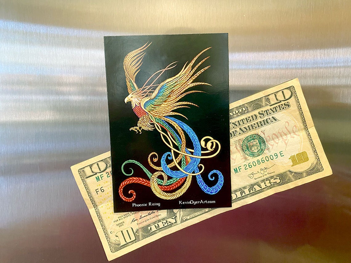 Phoenix Rising Die-cut Magnet | Fantasy Aesthetic Art | Firebird ...