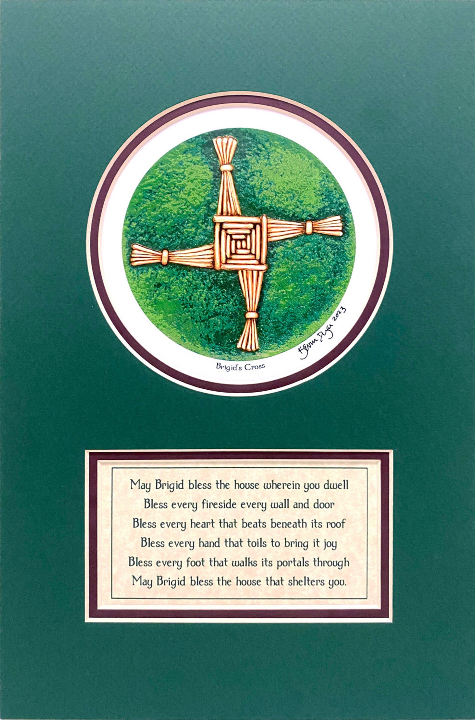 Brigid's Cross - Signed Art Print With Blessing | Traditional Irish ...
