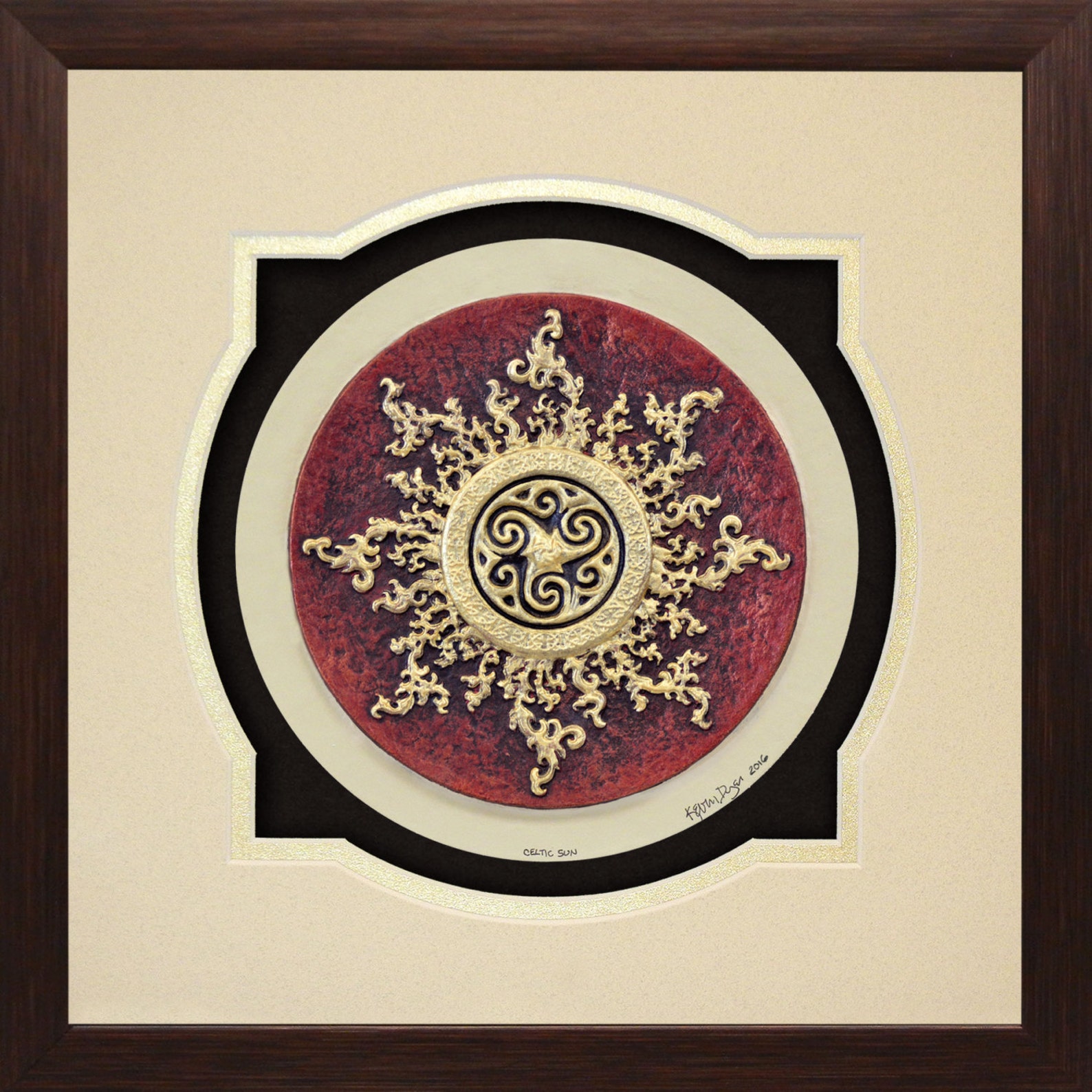 Celtic Sun Cast Paper Celestial Irish art Celtic art | Etsy