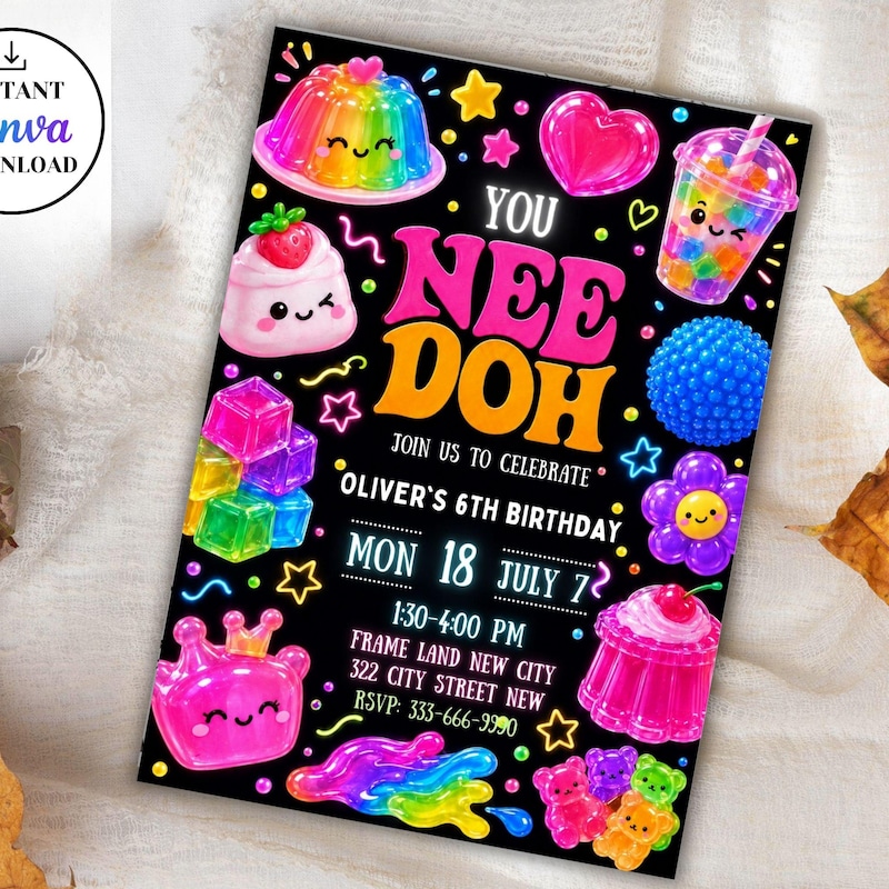 Needoh Birthday Template - Etsy UK