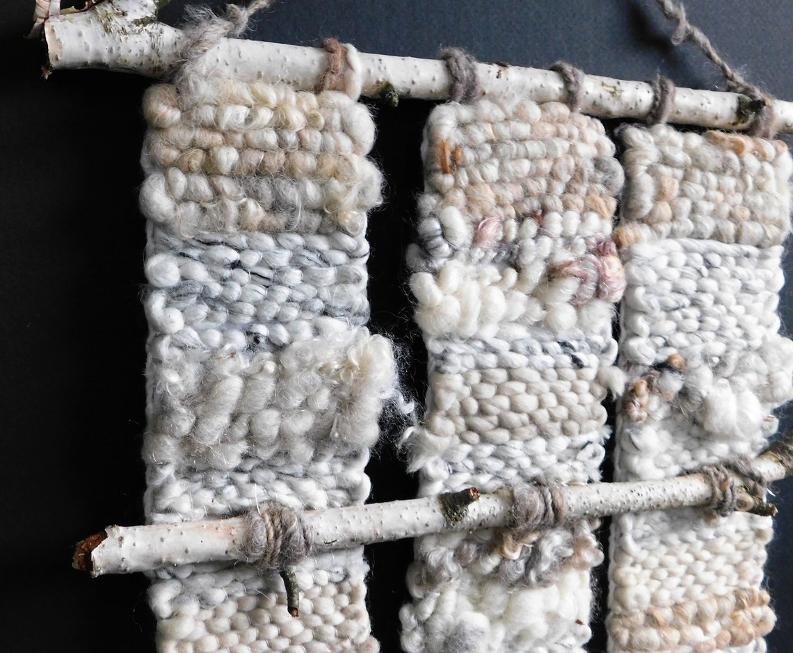 White Birch Bark Wall Hanging, Art Yarn Wall Hanging, Birch Branch ...