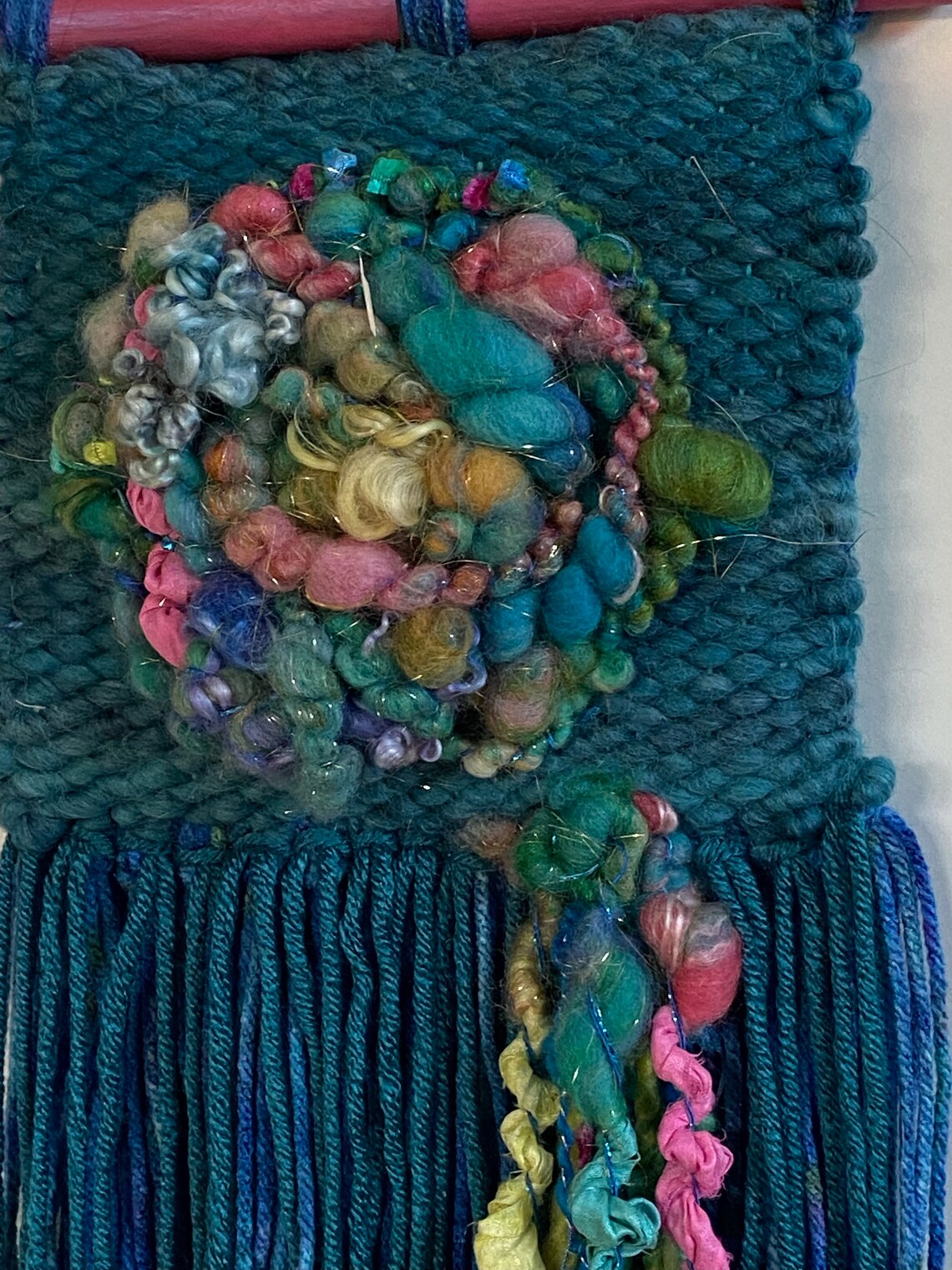 Blue Woven Wall Hanging, Art Yarn Wall Hanging, Baby Gift, Nursery ...