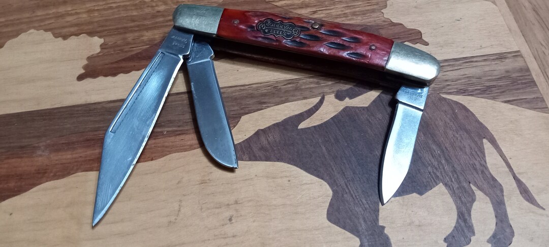 Three Blade Steel Warrior Pocket Knife, Good Old Steel Knife Blades - Etsy