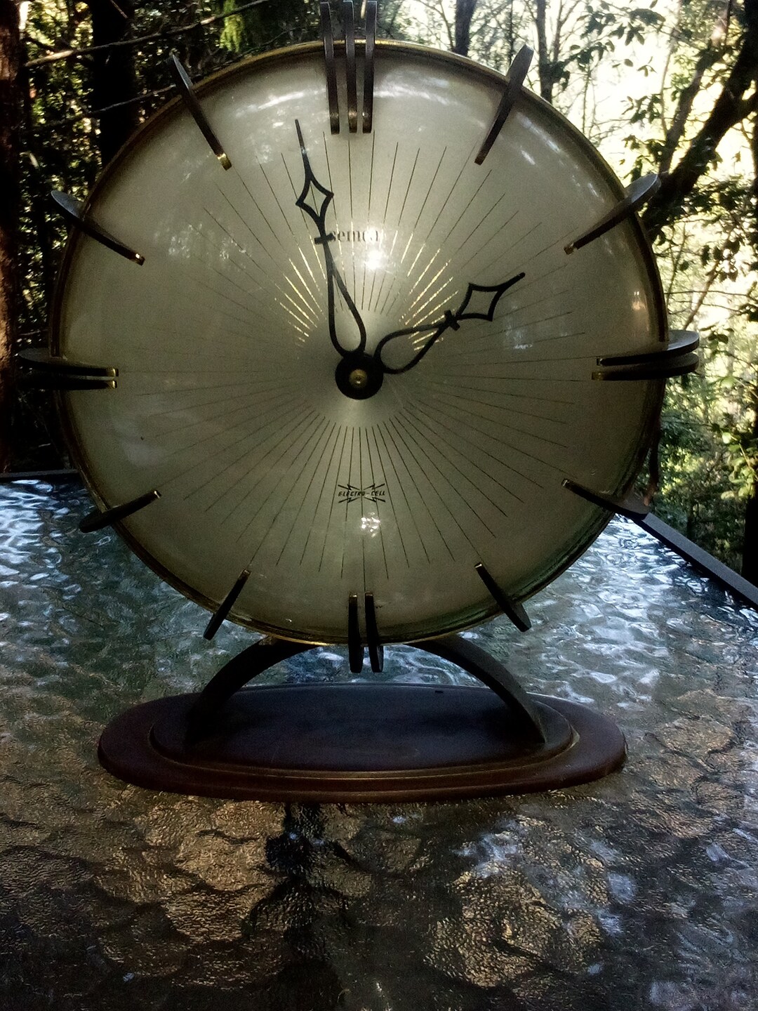 Semca Brass Desk Clock MCM Atomic Age Vintage Clock Made in Germany - Etsy