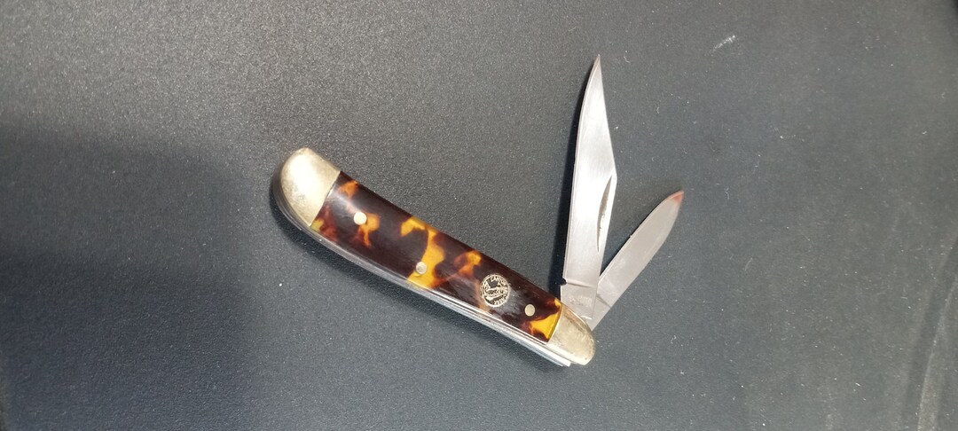 Two Blades Tortoise Shell Look Pocket Knife - Etsy