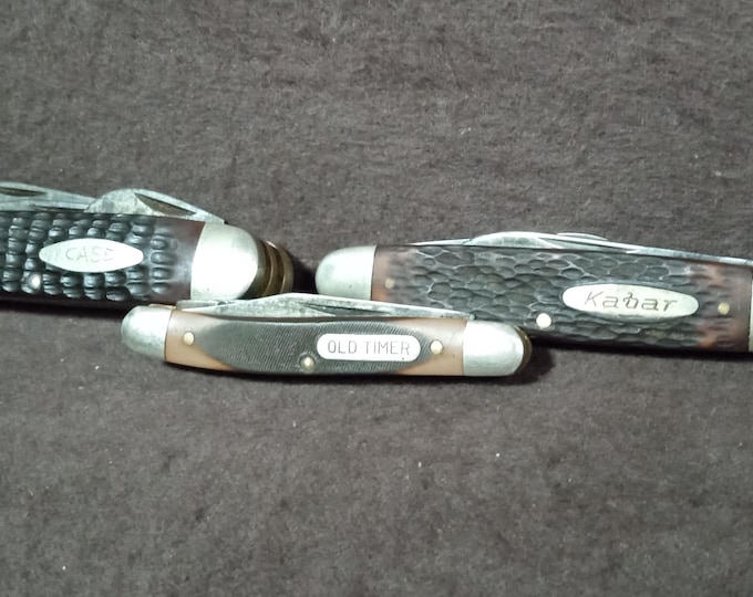 Vintage Three Knife Set Kabar, Case, Old Timer Pocket Knives - Etsy