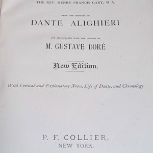RARE Dantes Inferno Gustave Dore Illustrations Translated by Cary 1885 ...