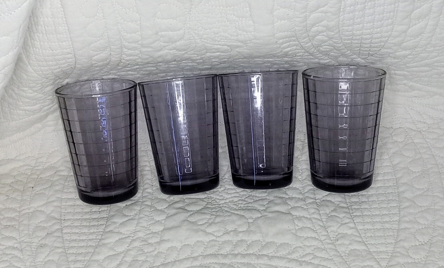 Circle Ware 6 Oz Juice Glass Block Tumbler Set of 4 - Etsy