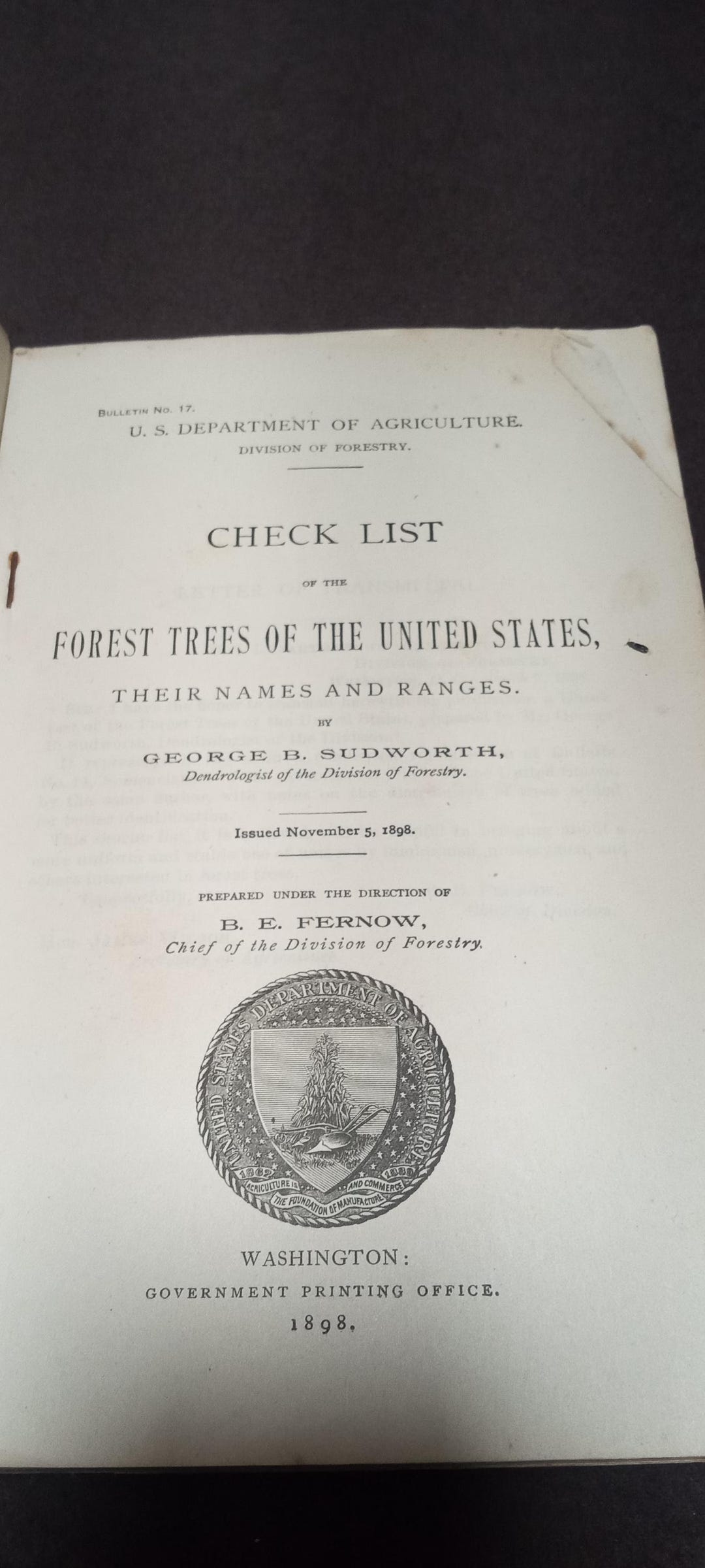Check List of the Forest Trees of the United States Their Names and ...