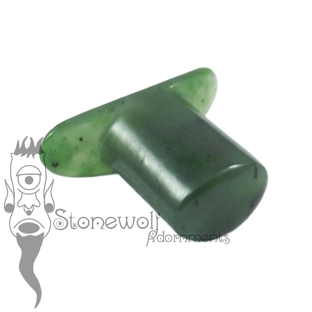 Yukon Jade Oval Labret Plug Handmade for Stretched Lip Piercings - Etsy
