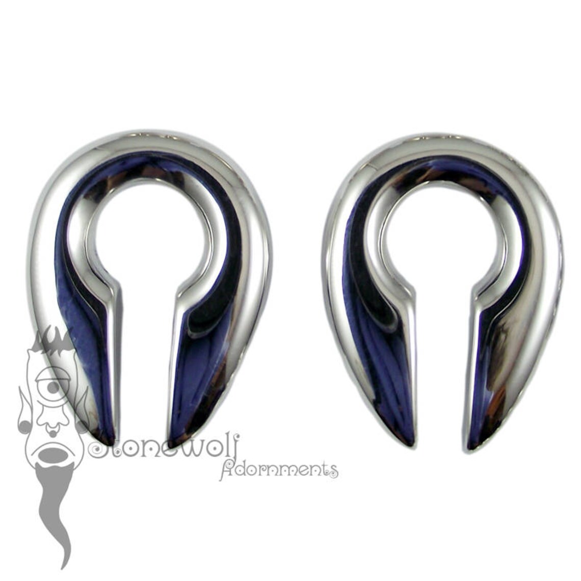 925 Silver Keyhole Ear Weights Tribal Jewelry for Stretched Lobes - Etsy