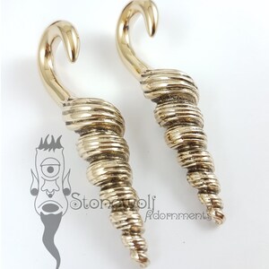 Pair of Seashell Ear Weights for Stretched Lobes in Bronze Hangers ...