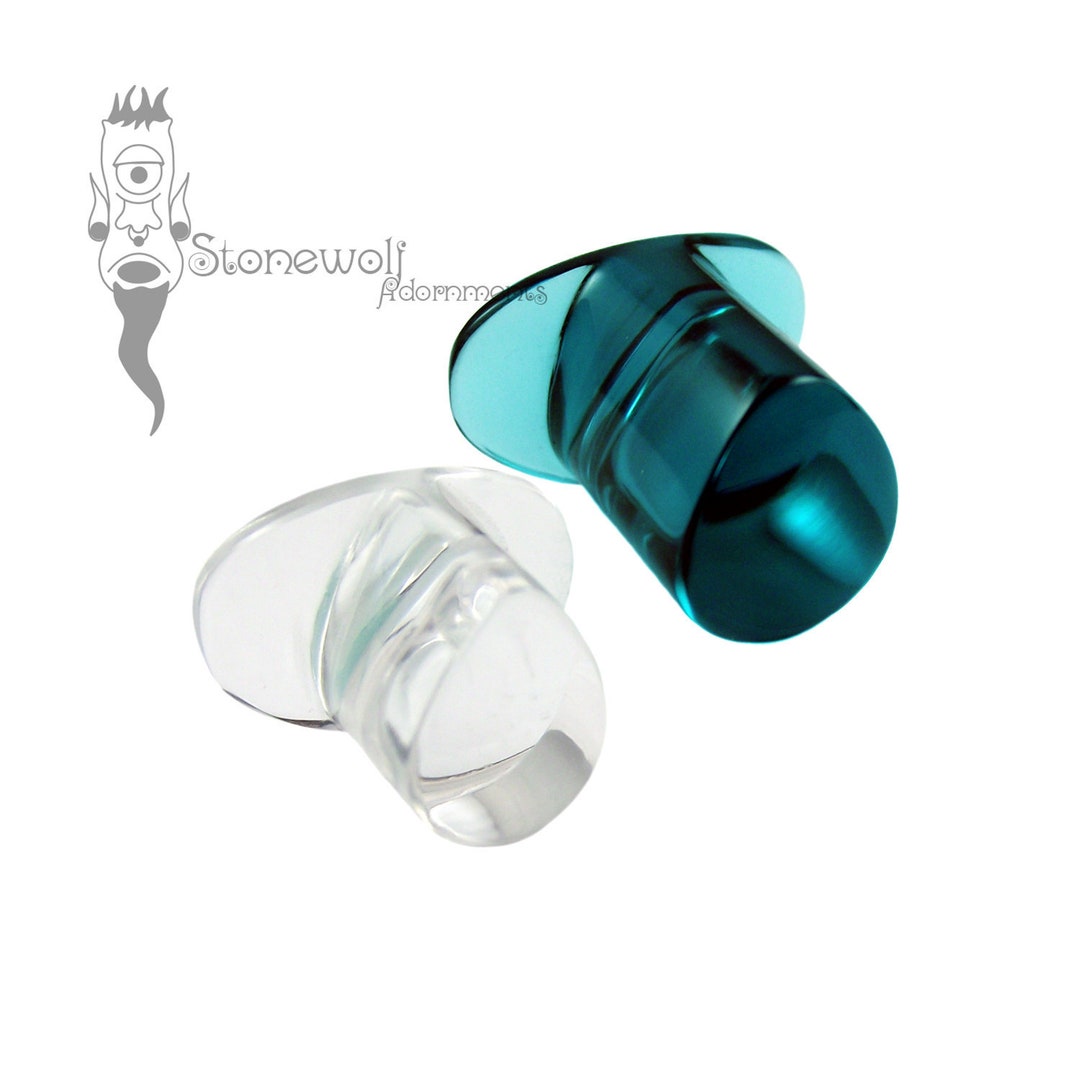 Transparent Glass Teardrop Labret Plug With T-back - Choice of Colour ...