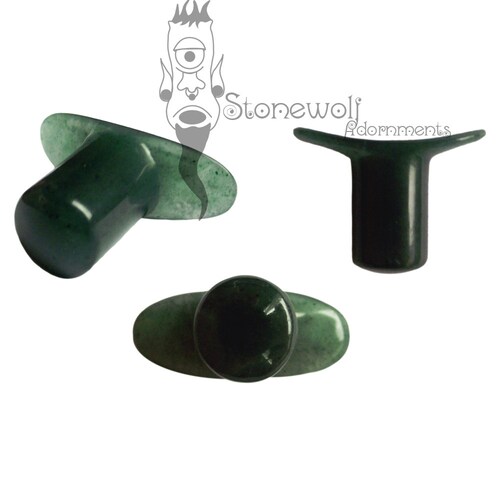 Dark Green/blue Jadeite 10.4mm Round Labret Plug Stretched Lip - Etsy