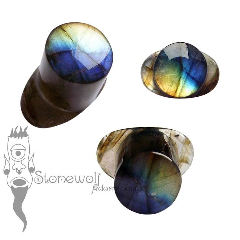 Maker's Choice Stone Round Labret Plug for Stretched Lip - Etsy