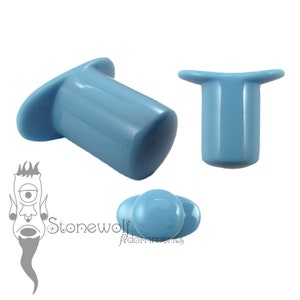 Maker's Choice Glass Round Labret Plug for Stretched Lip Piercings ...