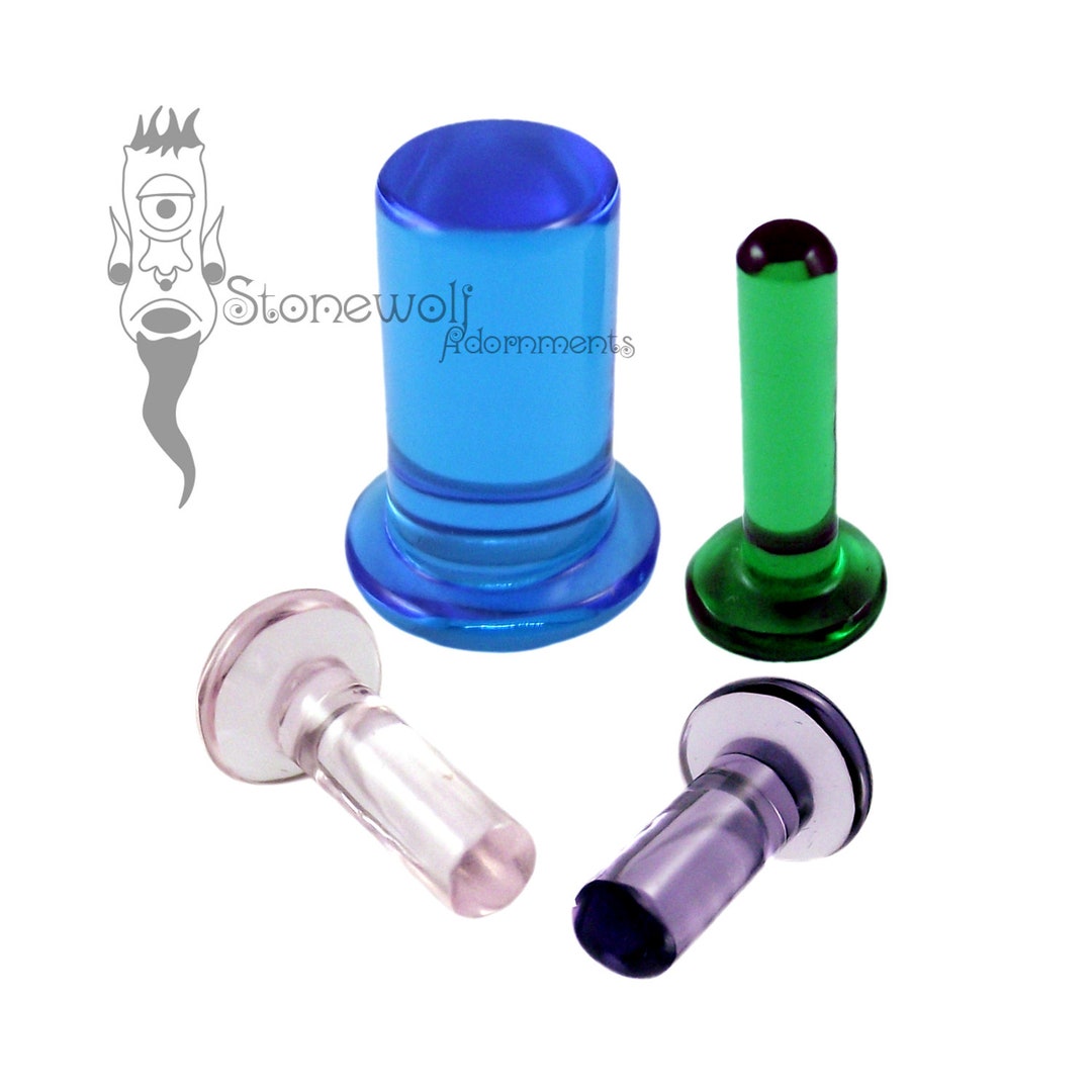 Transparent Glass Philtrum Labret Plug With Round Disk Back - Choice of ...