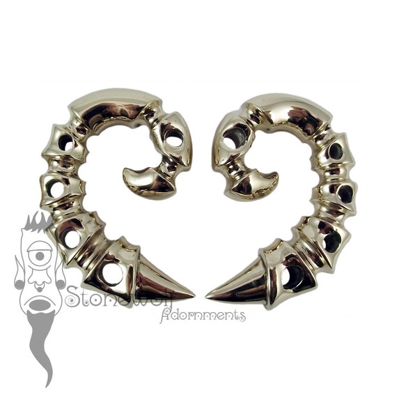 Pair of Bronze Spinal Ear Weights for Stretched Lobes | Etsy