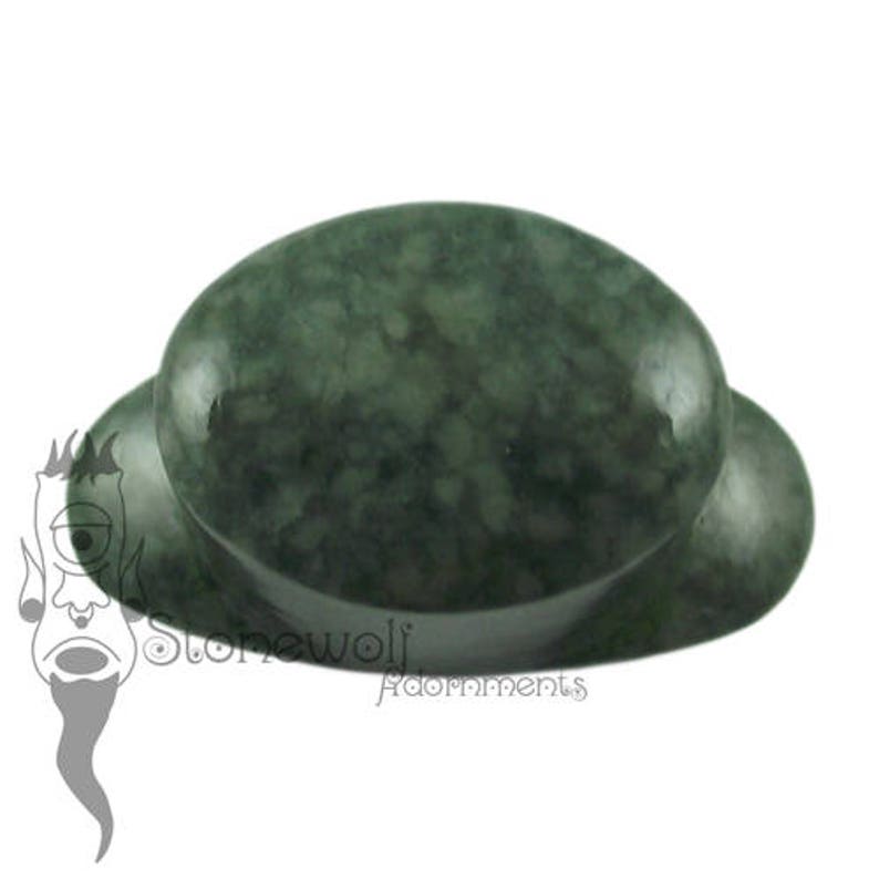 Rainforest Jadeite Jade 16mm Oval Stone Labret for Stretched Lip ...