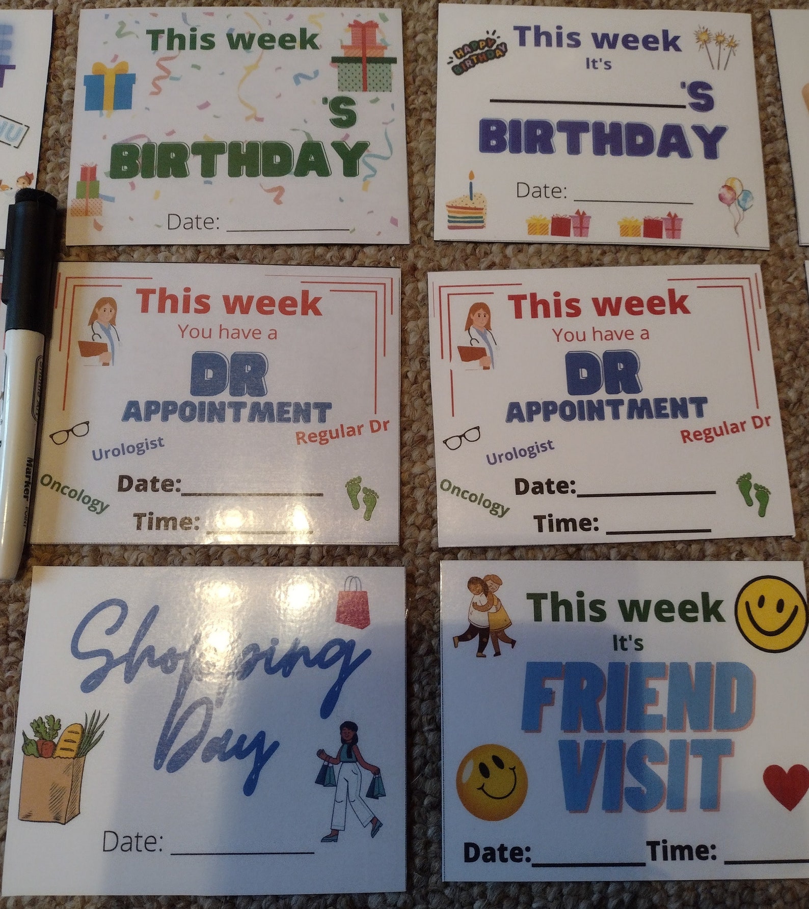 Elderly Reminder Fridge Magnets, Dry Erase Cards (15) - Etsy