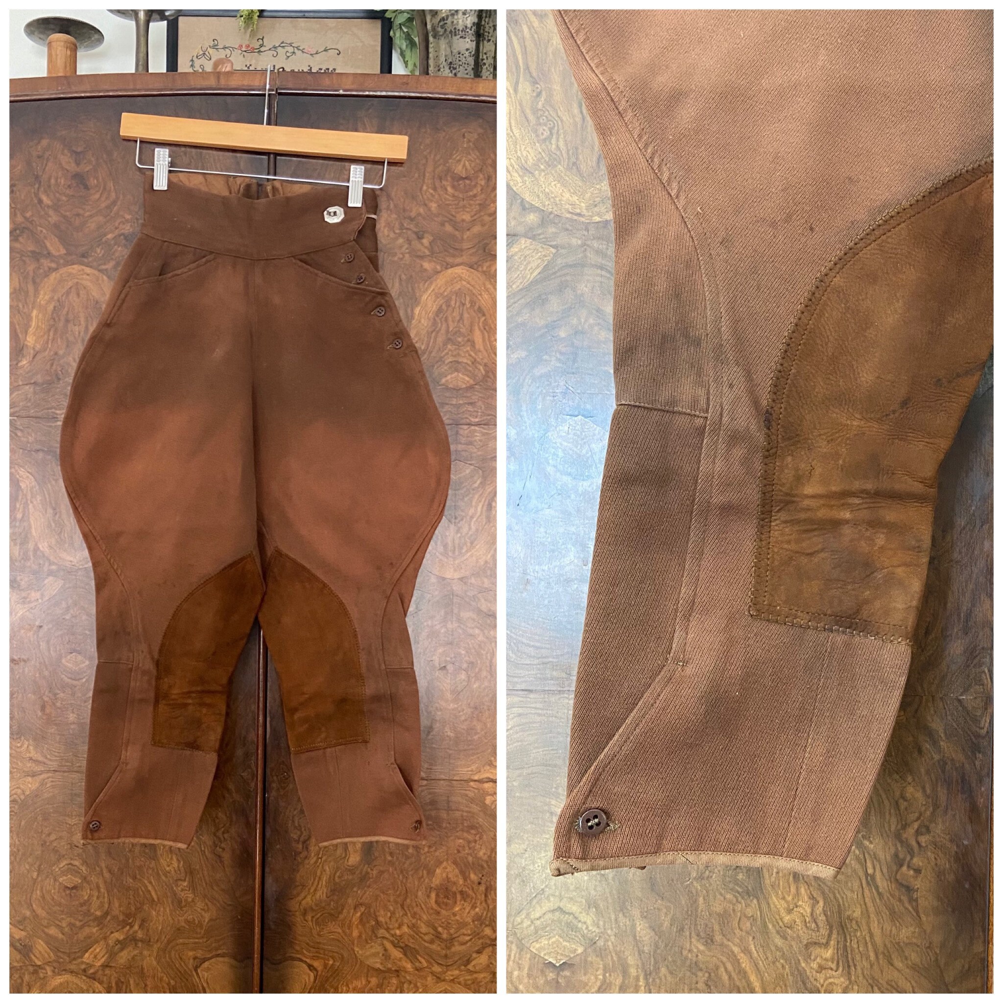 Vintage 40s Jodhpurs / 20-22 Waist / Brown Wool Riding - Etsy