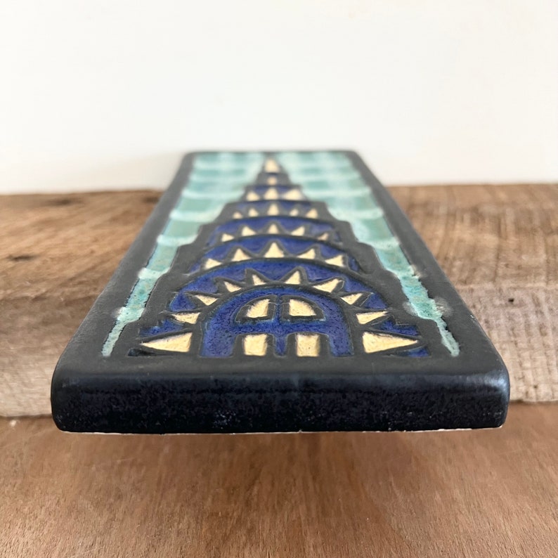 Vintage Doug Spalding Studio Pottery Chrysler Building Ceramic Tile 8.5 ...