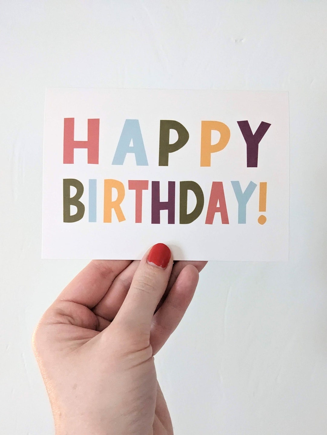 Happy Birthday Fun Bold Bright Hand-lettering Greeting Card - Etsy
