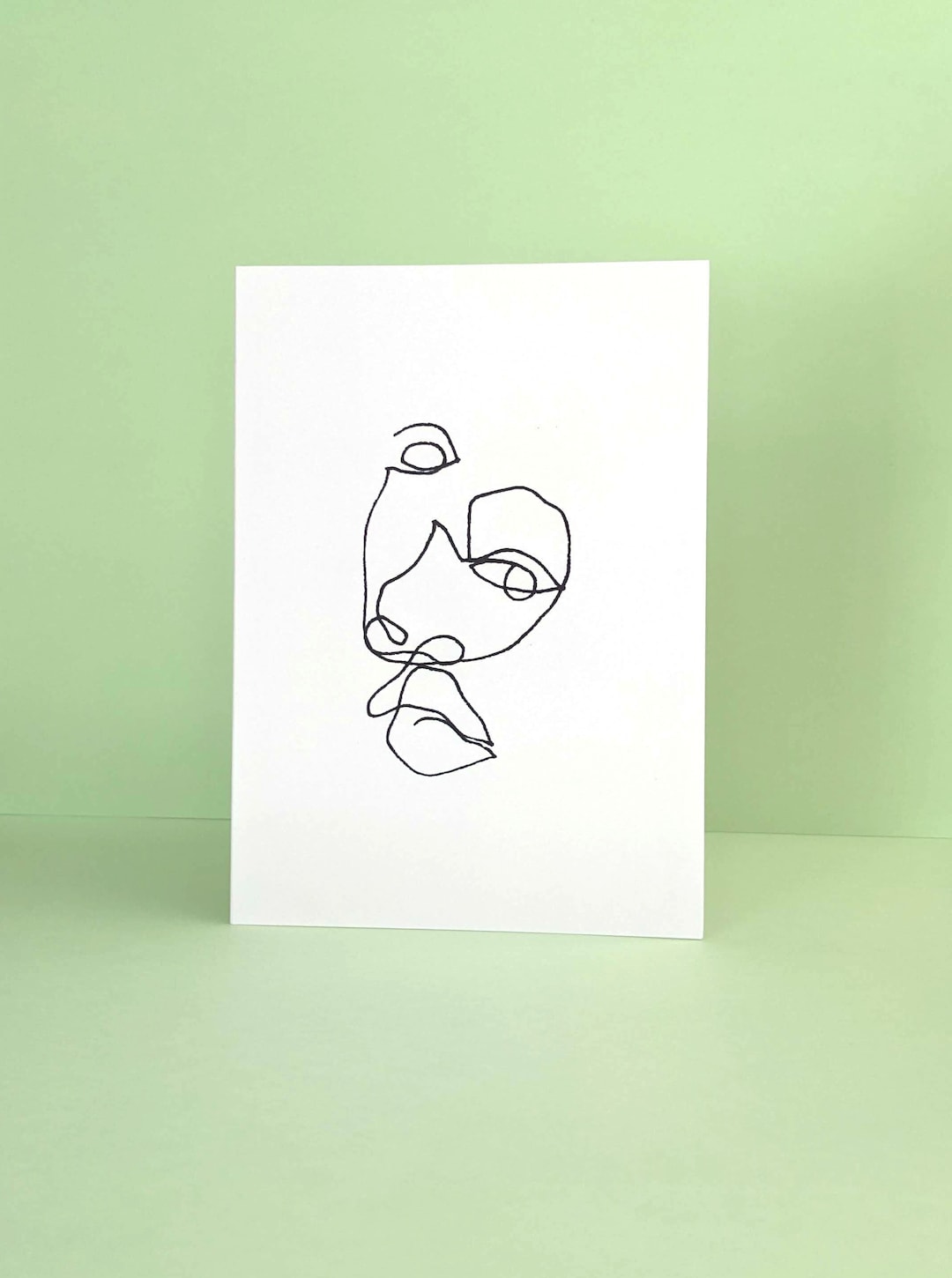 Abstract Line Drawing Portrait Greeting Card - Etsy
