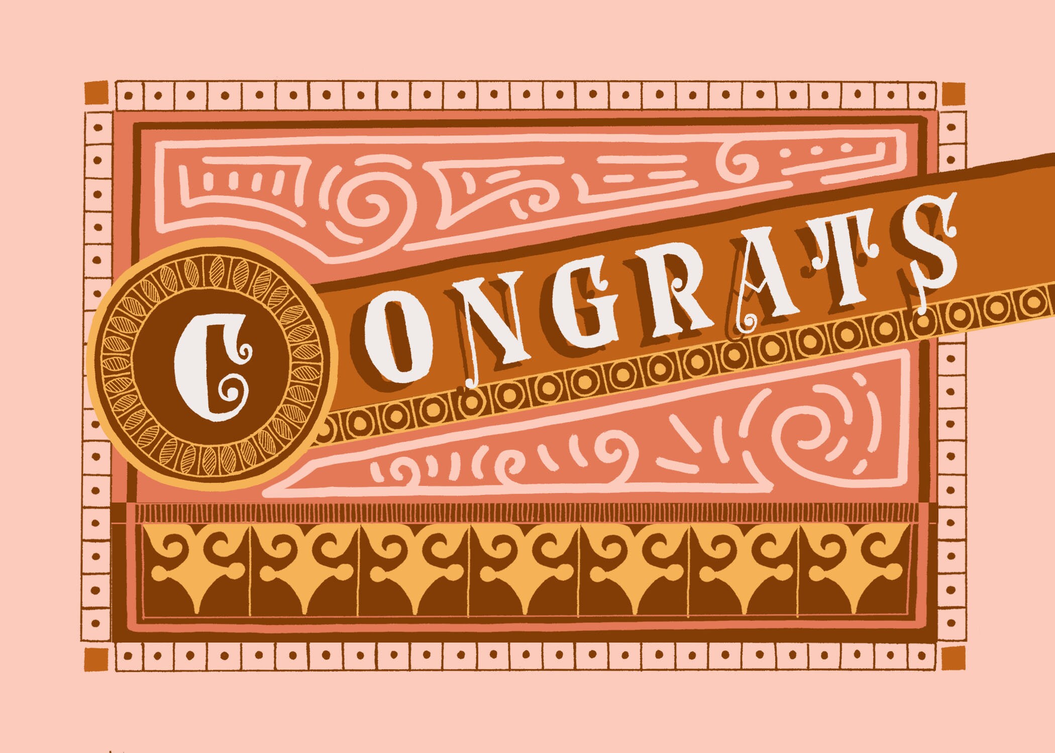Buy Congrats Vintage-style Hand-lettering Greeting Card, Beautiful and ...