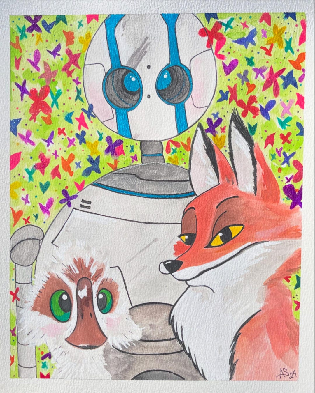 The Wild Robot Print: Hand-embellished Watercolor Artwork (8x10) - Etsy