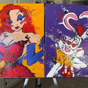Original Jessica Rabbit Portrait: Palette Knife Art on Canvas (16x20 ...